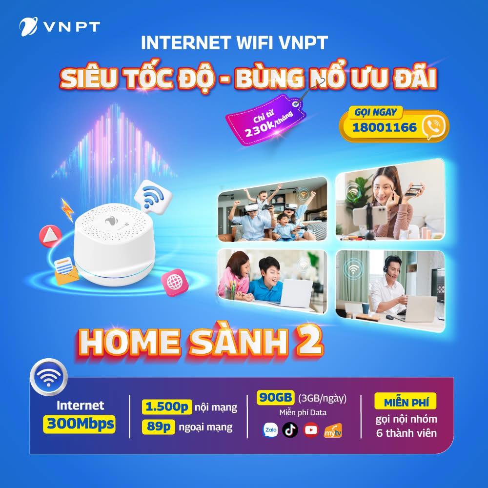 Gói Cước Home Sành 2 VNPT 2025: Lựa Chọn Sành Điệu, Miễn Phí Truy Cập Mạng xã hội Zalo, Youtube ...